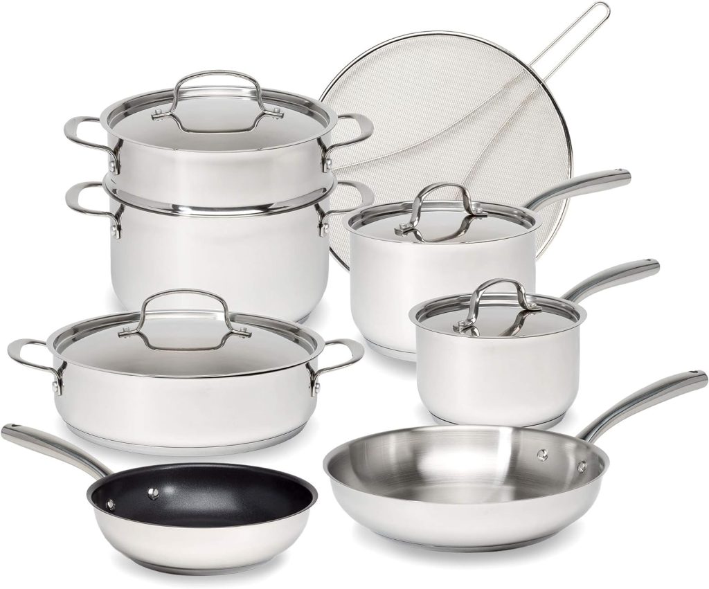 Goodful 12-Piece Stainless Steel Cookware Set | Nice Cookware